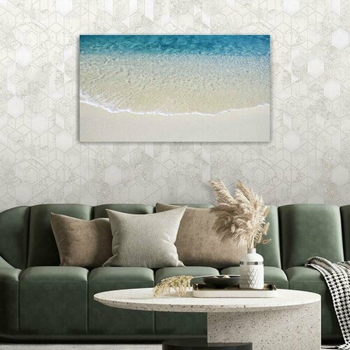 Картина на холсте 60x110 LinxOne "Песок море пляж вода океан" интерьерная для дома / на стену / на кухню / с подрамником
