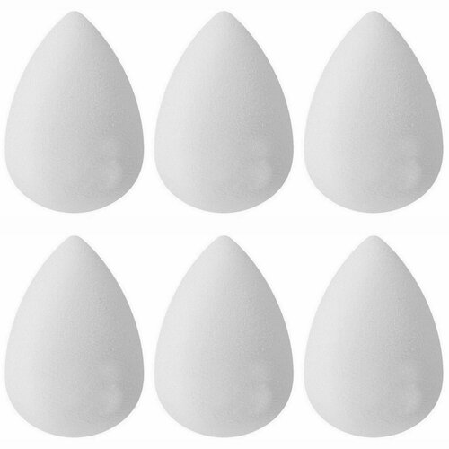 Спонж-яйцо для макияжа Kristaller, KG-018, белый, 6 уп.
