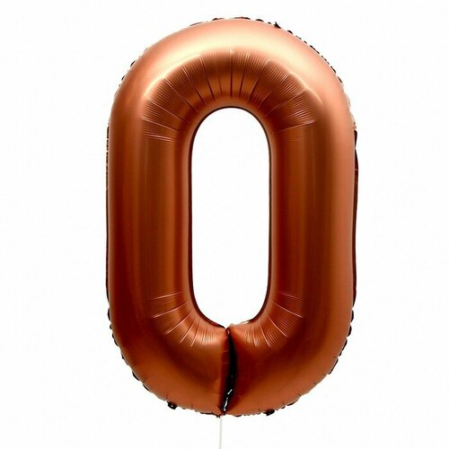 Воздушный шар Страна Карнавалия "Цифра 0", цвет Шоколад, фольгированный, 40 дюймов