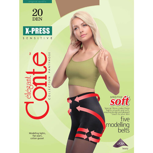 Колготки Conte elegant X-Press, 20 den, размер 5XL, бежевый