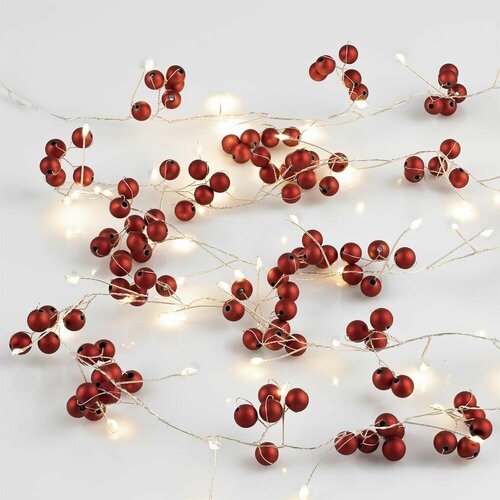 Светодиодная гирлянда новогодняя 180 бусинок-ягод 72 лампочки на елку на окно новогодняя Berry Bright