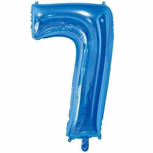 Воздушный шар, Весёлая затея, цифра 7 синий 66см Китай