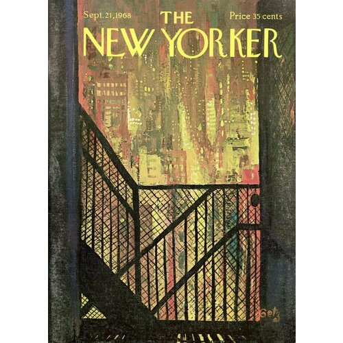 Плакат, постер на холсте The New Yorker (Sept.21, 1968). Размер 30 х 42 см