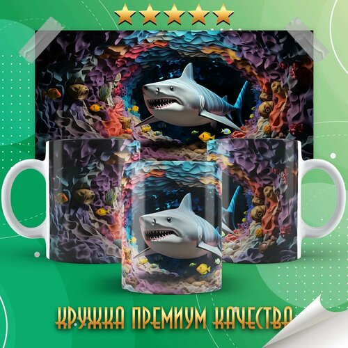 Кружка "Забавные животные акулы" PrintMania 330мл