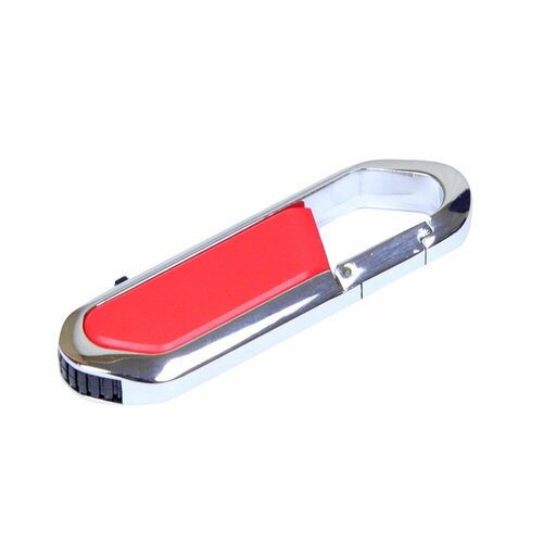 USB 2.0- флешка на 32 Гб в виде карабина, цвет красный и серебристый