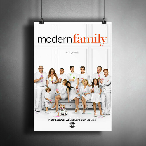 Постер плакат для интерьера "Сериал: Американская семейка. Modern Family" / Декор дома, офиса, комнаты, квартиры, детской A3 (297 x 420 мм)