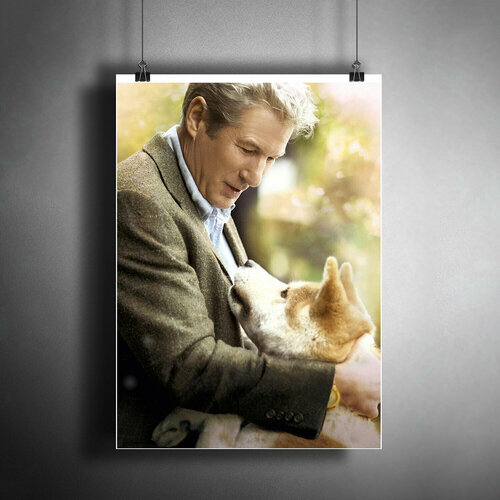 Постер плакат для интерьера "Фильм: Хатико: Самый верный друг. Hachi: A Dog's Tale. Актёр Ричард Гир" / A3 (297 x 420 мм)