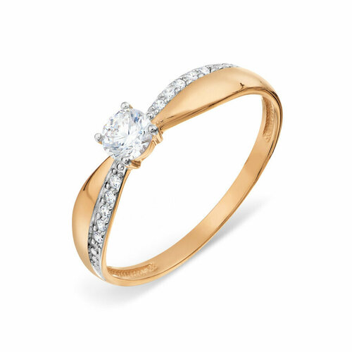 Кольцо Diamant online, золото, 585 проба, фианит, размер 16, прозрачный