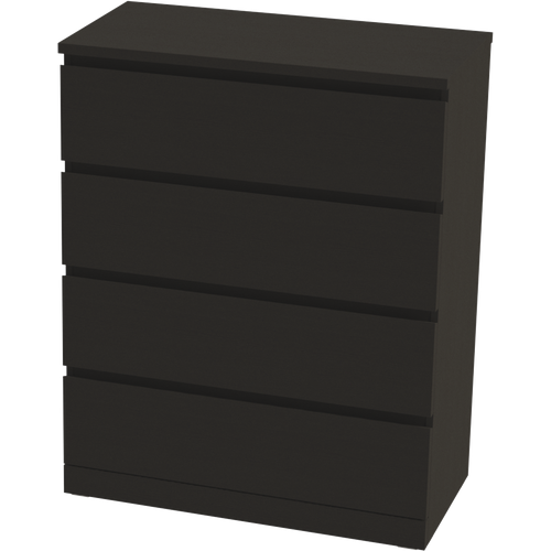 Варма 4 комод с 4 ящиками, черный, шпон, 80x100x40 (Malm IKEA)
