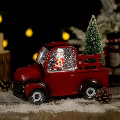 Светильник фонарь новогодний Волшебная машина Деда Мороза