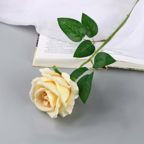 Цветы искусственные "Роза чайная экстра" d-7 см 44 см, жёлтый