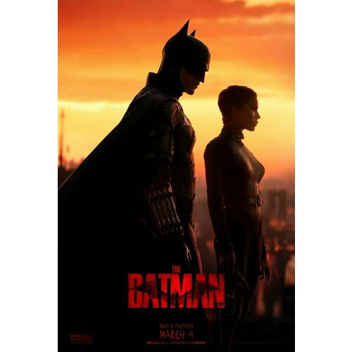 Плакат, постер на холсте Бэтмен (The Batman, 2022г). Размер 60 на 84 см