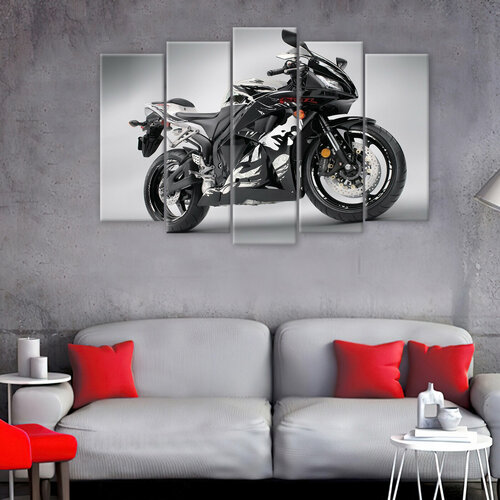 Модульная картина/Модульная картина на холсте/Модульная картина в подарок/мотоцикл - BIKE 150х100
