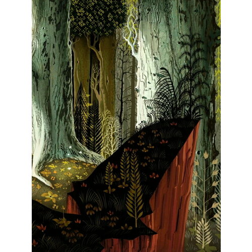 Плакат, постер на бумаге Forest art (Модульные постеры)-3/Лес/искусство/арт/абстракция/творчество. Размер 60 х 84 см
