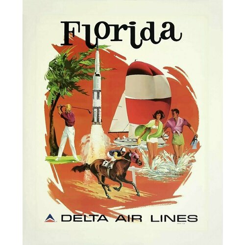 Плакат, постер на бумаге Florida/Флорида. Размер 21 на 30 см