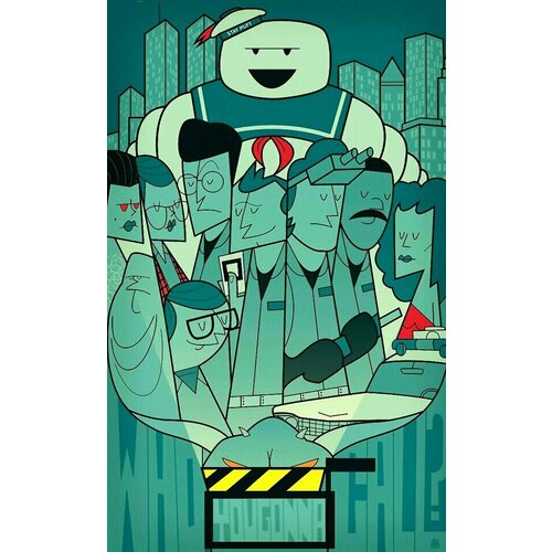 Плакат, постер на холсте Ghostbusters/Охотники за привидениями/. Размер 60 х 84 см