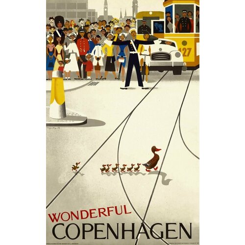 Плакат, постер на холсте Wonderful Copenhahen/Удивительный Копенгаген. Размер 21 на 30 см