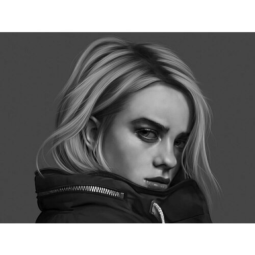 Плакат, постер на холсте Billie Eilish/Билли Айлиш/музыкальные/поп исполнитель/артист/поп-звезда/группа. Размер 21 х 30 см