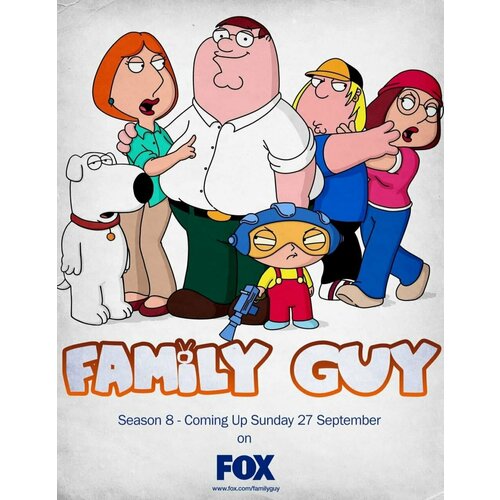 Плакат, постер на бумаге Гриффины (Family Guy, 1999 ). Размер 30 х 42 см