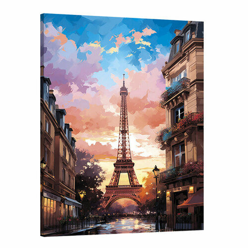 Интерьерная картина 50х70 "Парижский французский шарм"