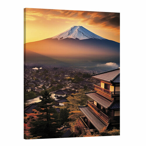 Интерьерная картина 50х70 "Закат в Японии"