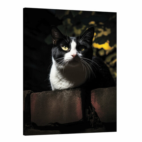 Интерьерная картина 50х70 "Кот и его тайная миссия"