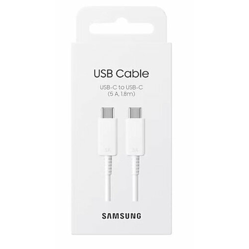 Кабель Samsung EP-DX510JWEGEU USB-C - USB-C, 5A, 1.8м, белый