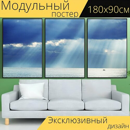 Модульный постер "Восточное море, каннын, пляж" 180 x 90 см. для интерьера