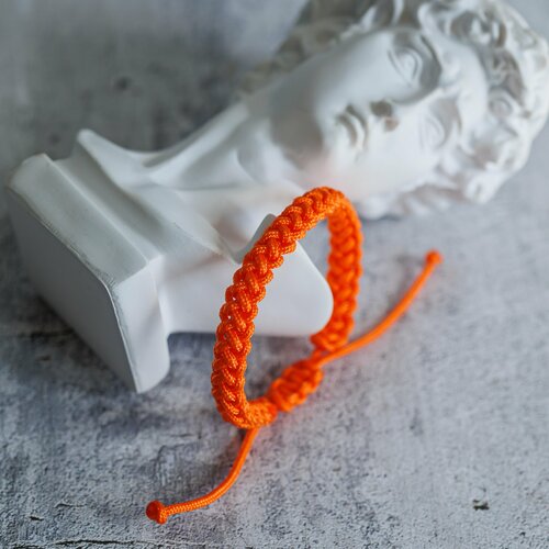 Плетеный браслет, 1 шт., размер one size, оранжевый