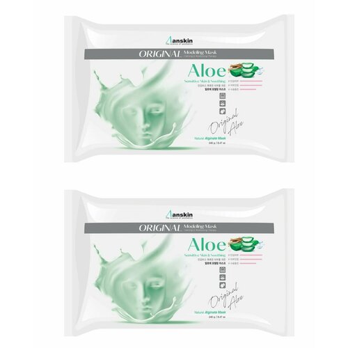 ANSKIN Original Маска для лица Aloe Modeling Mask запасной блок 240гр - 2 штуки