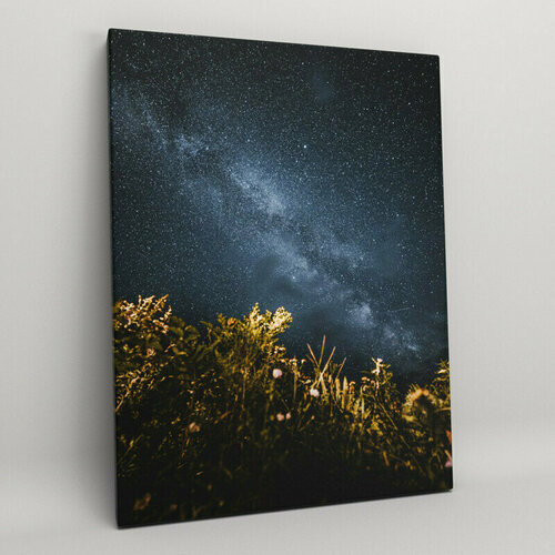 Картина на холсте (интерьерный постер) "Млечный путь - вид с земли", с деревянным подрамником, размер 30x40 см