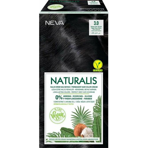 Крем-краска для волос Naturalis Vegan без аммиака № 3.0 Насыщенный темно-коричневый х1шт