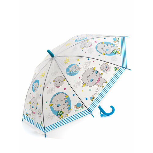 Зонт-трость Бим-Бом, голубой, белый