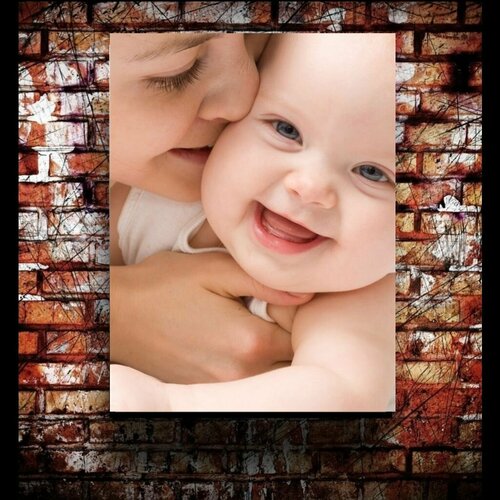 Постер "Улыбающийся малыш и мама" Cool Eshe из коллекции "День матери", плакат А4