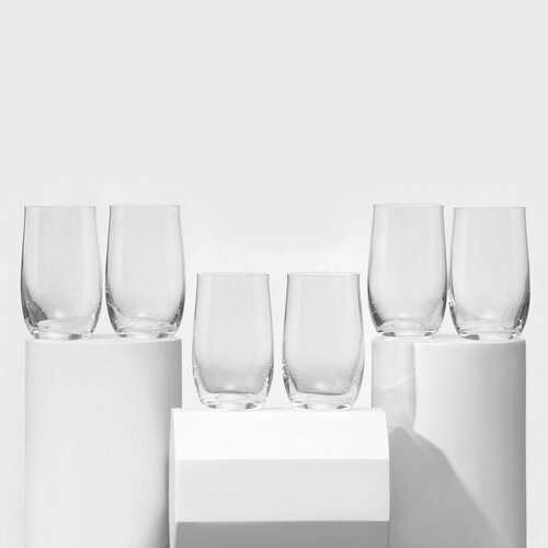 Набор стеклянных стаканов для воды «Анжела», 380 мл, 6 шт