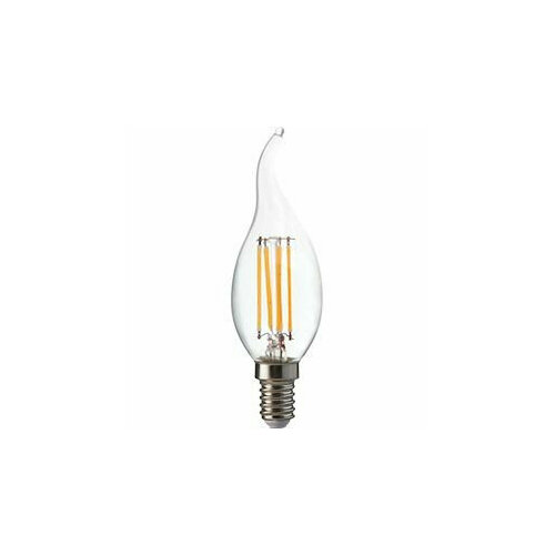 Светодиодная LED лампа Ecola свеча на ветру E14 6W 4000K 4K празрачная 125x37 филамент (нитевидная), 360° Premium N4UV60ELC (упаковка 14 штук)