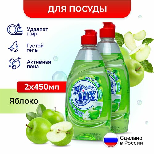 Моющее средство для мытья посуды Mr.LUX с ароматом Яблока, набор 2 шт.