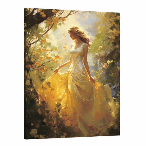 Интерьерная картина 50х70 "Принцесса в золотом платье"