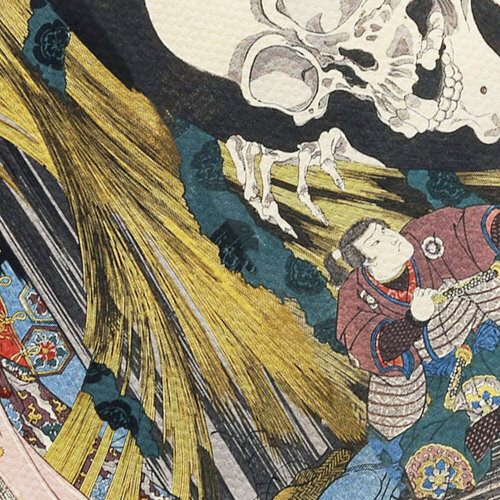 Картина на холсте, репродукция / Утагава Куниёси - Принцесса вызывает скелета / Размер 40 x 53 см