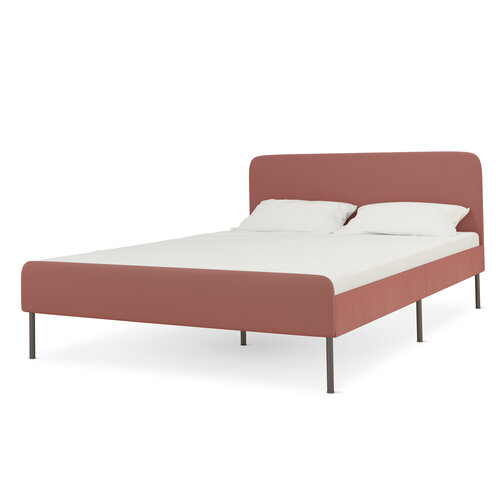 Каркас кровати Pragma Selenga с реечным основанием, спальное место 140х200 см, размер 144х206 см, обивка: велюр, пыльно-розовый