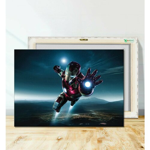 Картина на холсте для интерьера Железный человек, Марвел Marvel, Тони Старк 50х70