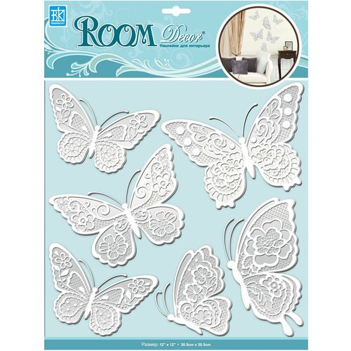 Наклейки декоративные Room Decor Bestkom Бабочки №4 3D 30,5x30,5 мм 6 шт