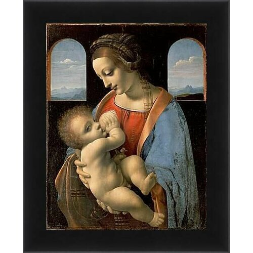 Плакат, постер на холсте Мадонна с младенцем. Леонардо да Винчи. Размер 30 х 42 см