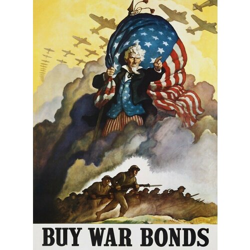 Плакат, постер на холсте Buy war bonds/Покупайте военные облигации. Размер 60 х 84 см