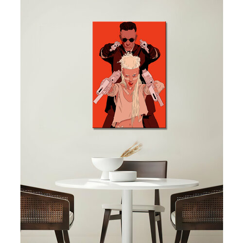 Картина/Картина на холсте для интерьера/Картина на стену/Картина для кухни/ - Die Antwoord красный фон 30х40