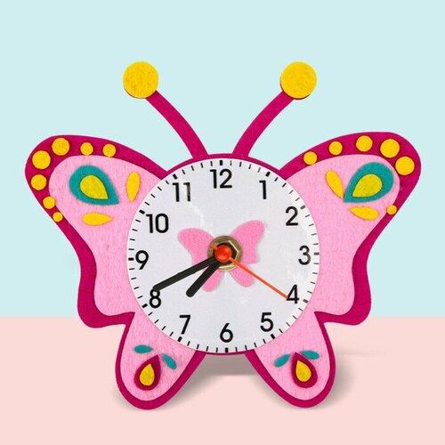 Часы настольные DIY "Бабочка", плавный ход, 23 х 21 см