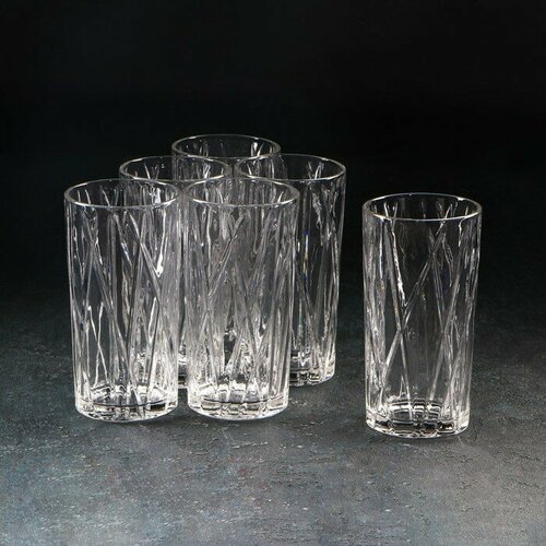 Набор стаканов стеклянных «Фрост», 350 мл, 7,5×14,5 см, 6 шт