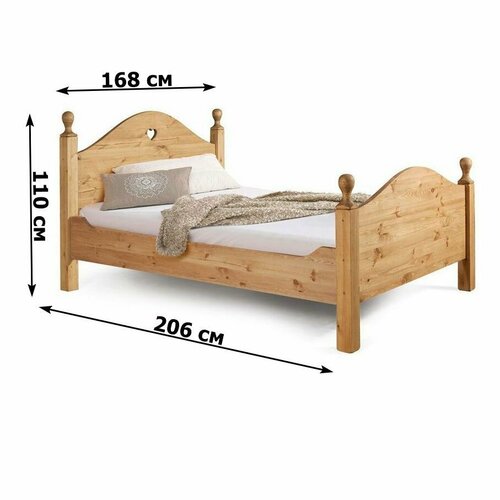 Кровать двуспальная деревянная 160х200 Прованс Старение/Воск