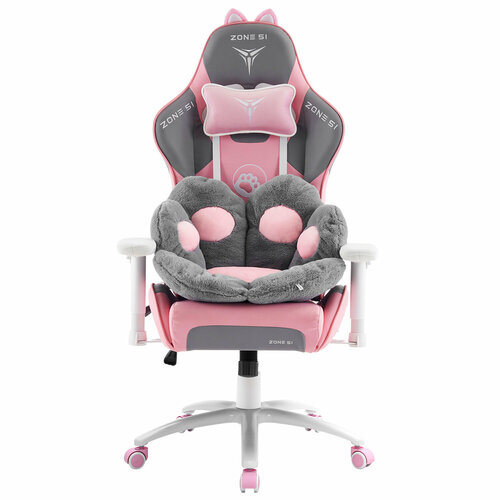 Кресло компьютерное игровое ZONE 51 KITTY MEOW Edition Grey