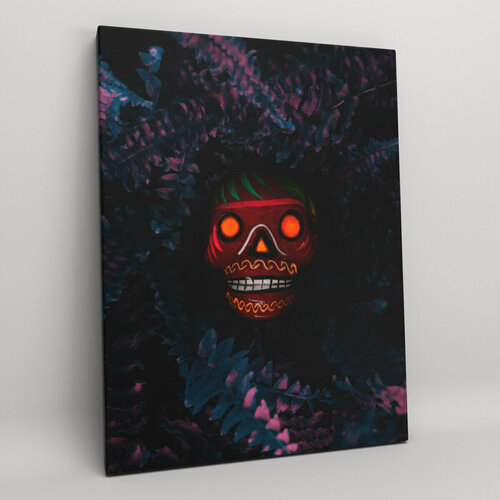 Картина на холсте (интерьерный постер) "Хэллоуинская маска", с деревянным подрамником, размер 30x40 см